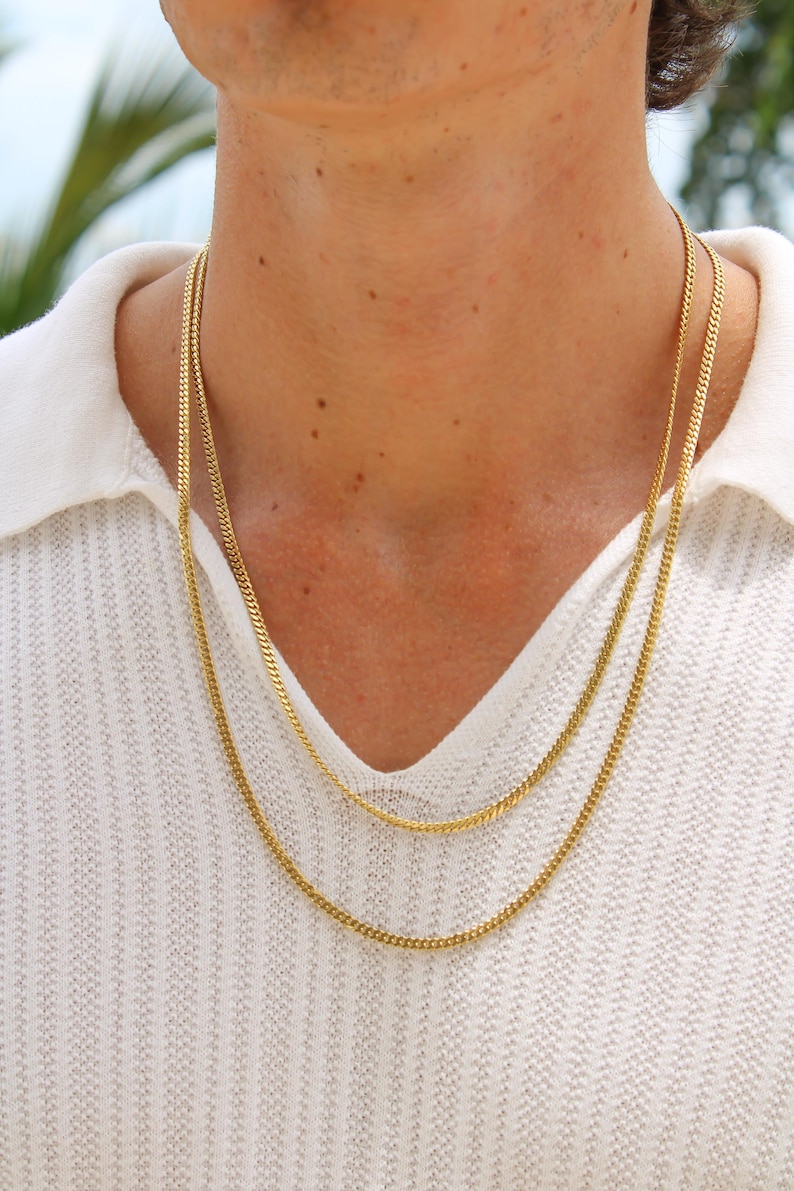 14k or 10k SOLID Gold Miami Cuban Curb Link 3mm Chain Necklace 16" 18 ...
