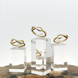 14k Solid Gold Infinity Ring With CZ, Gift for Her, Women, Statement ...