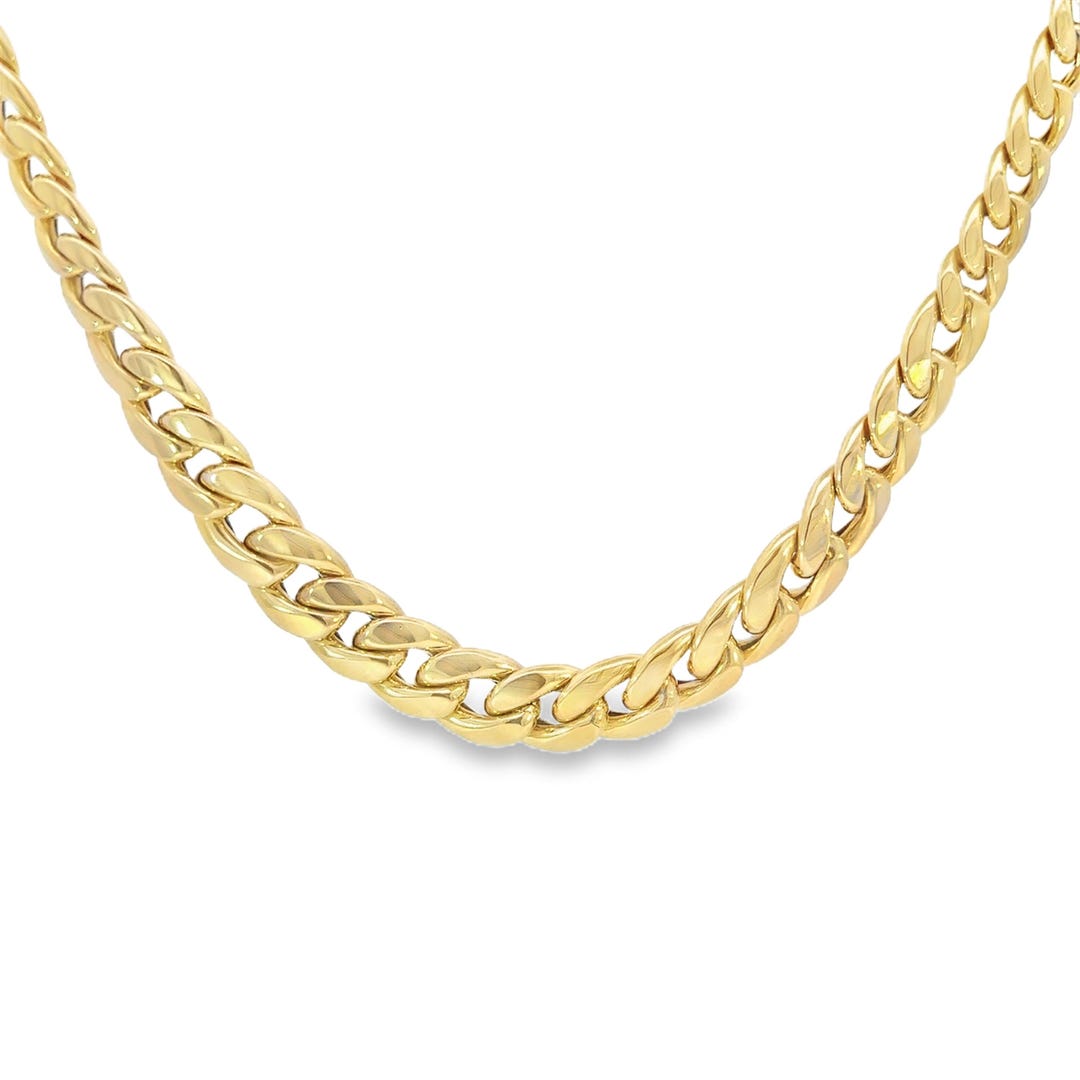 14k SOLID Gold Cuban Link Chain, Bracelet - 12mm 17" Necklace - 11mm 7. ...