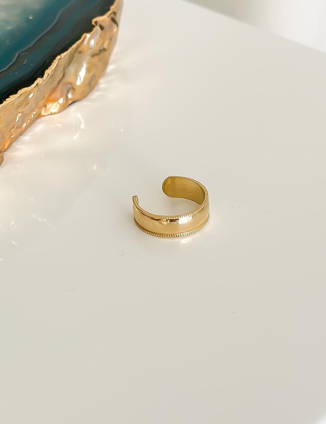 10k Solid Gold Toe Ring, Yellow Gold - Waterproof Band Toe Ring - High ...