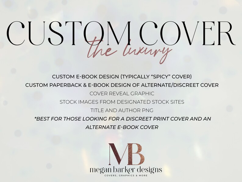 Custom Book Cover Design: the Luxury - Etsy