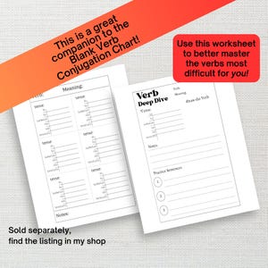 Italian Verb Deep Dive Worksheet | Printable | Instant Download - Etsy