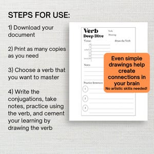 Italian Verb Deep Dive Worksheet | Printable | Instant Download - Etsy