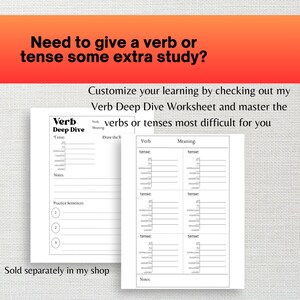 Blank Spanish Verb Conjugation Chart | Printable | Instant Download - Etsy