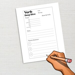 Italian Verb Deep Dive Worksheet | Printable | Instant Download - Etsy
