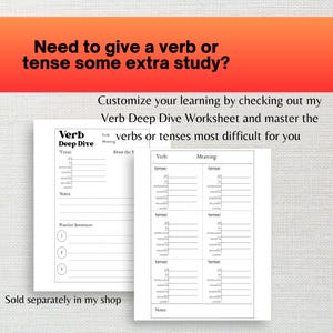 Blank Italian Verb Conjugation Chart | Printable | Instant Download - Etsy