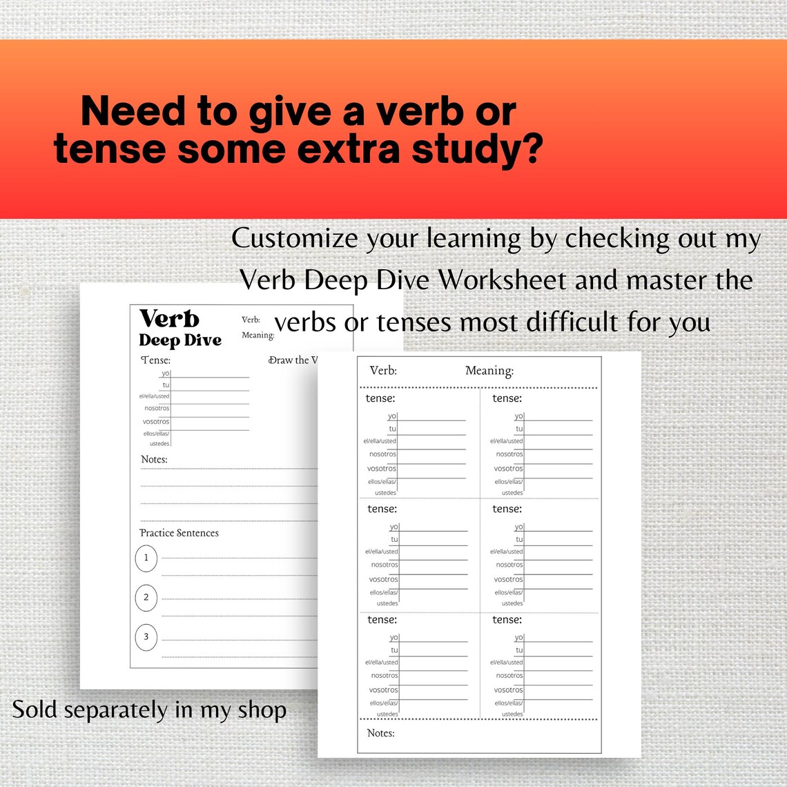 Blank French Verb Conjugation Chart | Printable | Instant Download - Etsy