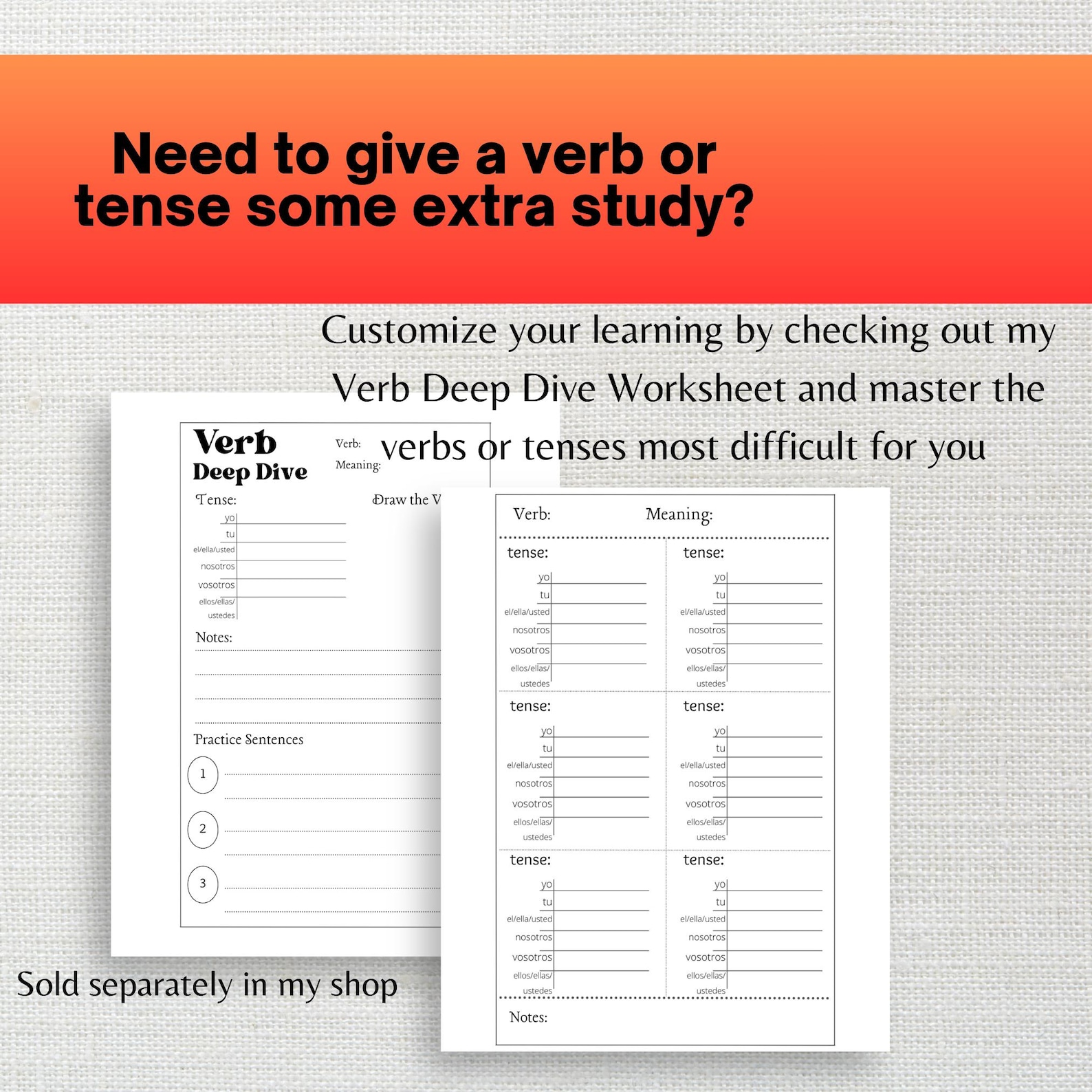 Blank French Verb Conjugation Chart | Printable | Instant Download - Etsy