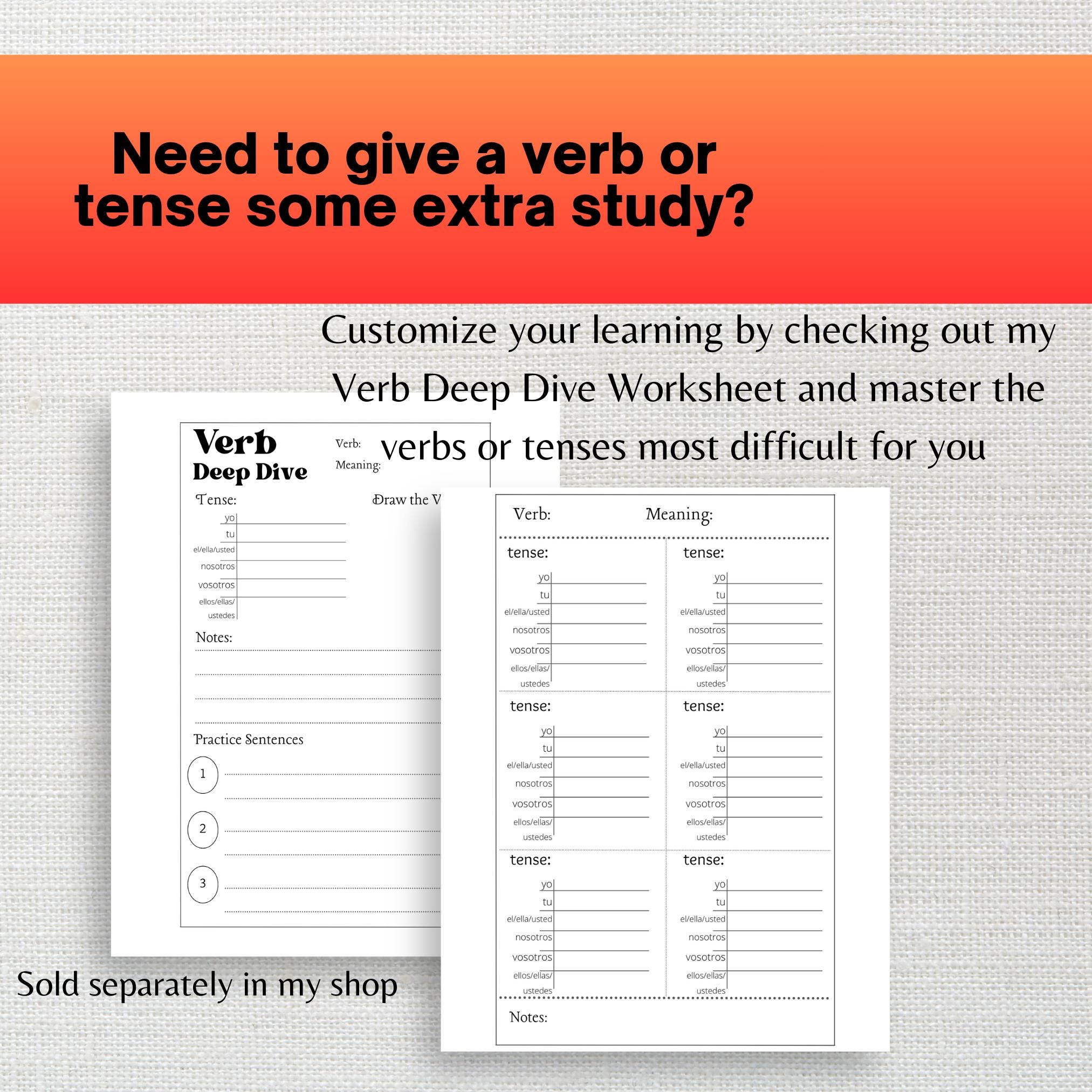 Blank French Verb Conjugation Chart | Printable | Instant Download - Etsy