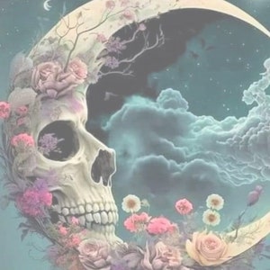 Crescent Moon Skull Set Digital Download - Etsy
