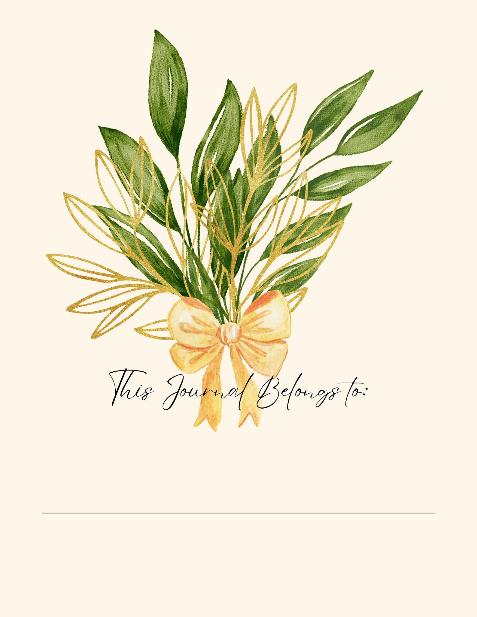 Green and Golden Leaf Journal - Etsy