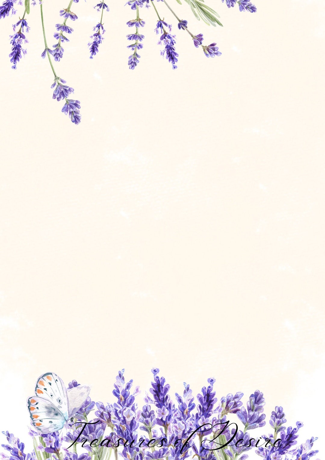 Lavender Stationary Digital Download - Etsy