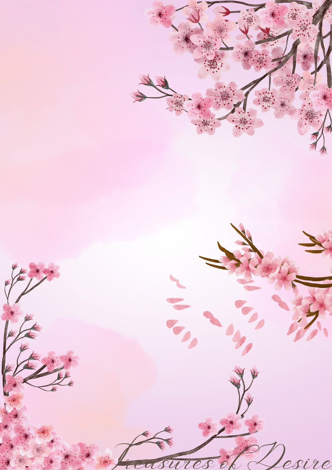 Cherry Blossom Stationary Set Digital Download - Etsy