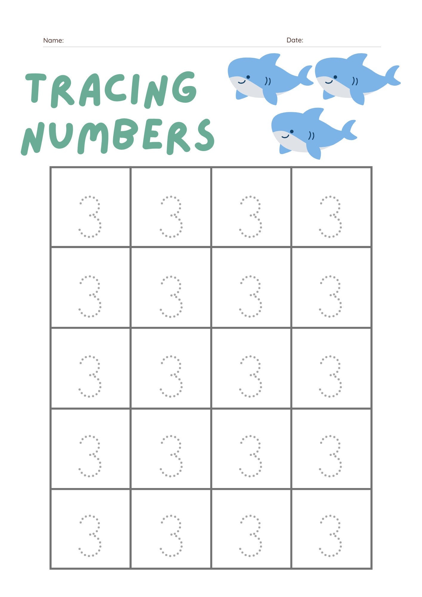 Preschool Pre-k Kindergarden Learning Bundle Number Tracing Sheet ...