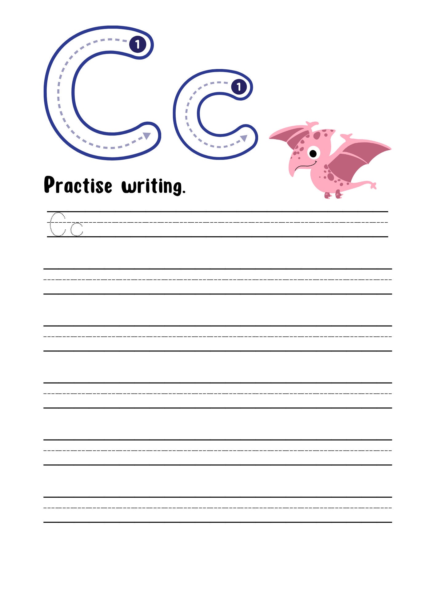 Back to School Dino Alphabet Book Tracing and Writing Letters | Instant ...