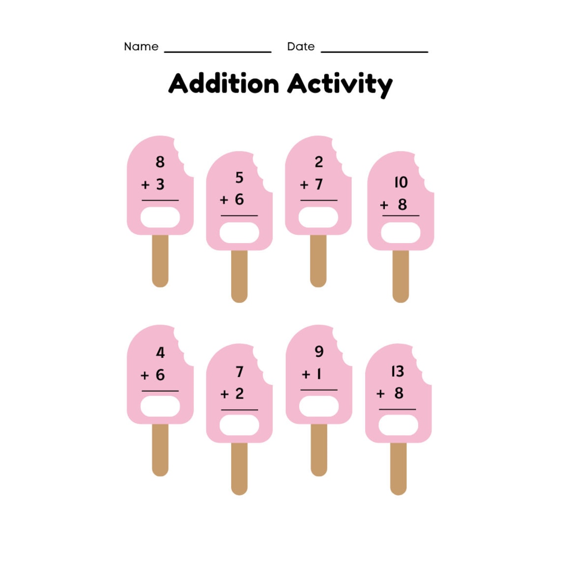 Math Practice Printable Worksheet | Addition Counting Tracing Numbers ...