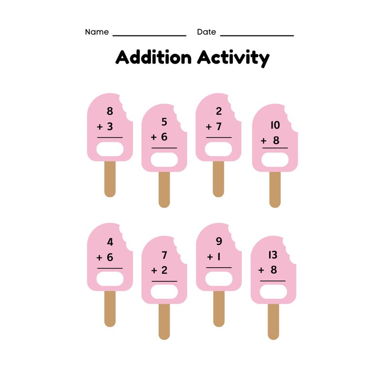 Math Practice Printable Worksheet | Addition Counting Tracing Numbers ...