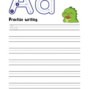 Back to School Dino Alphabet Book Tracing and Writing Letters | Instant ...