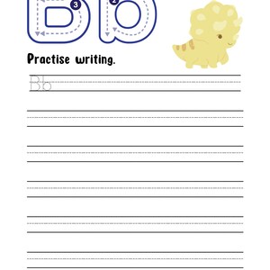 Back to School Dino Alphabet Book Tracing and Writing Letters | Instant ...