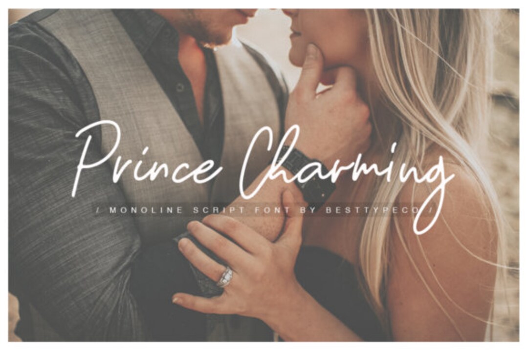 Prince Charming Font Handwritten Font Fonts Monoline - Etsy