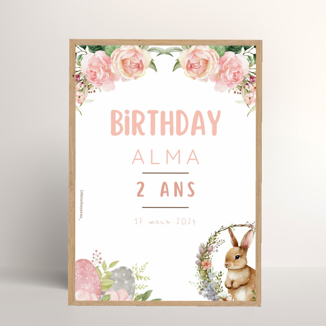 Birthday Poster Sweety Rabbit Theme - Etsy