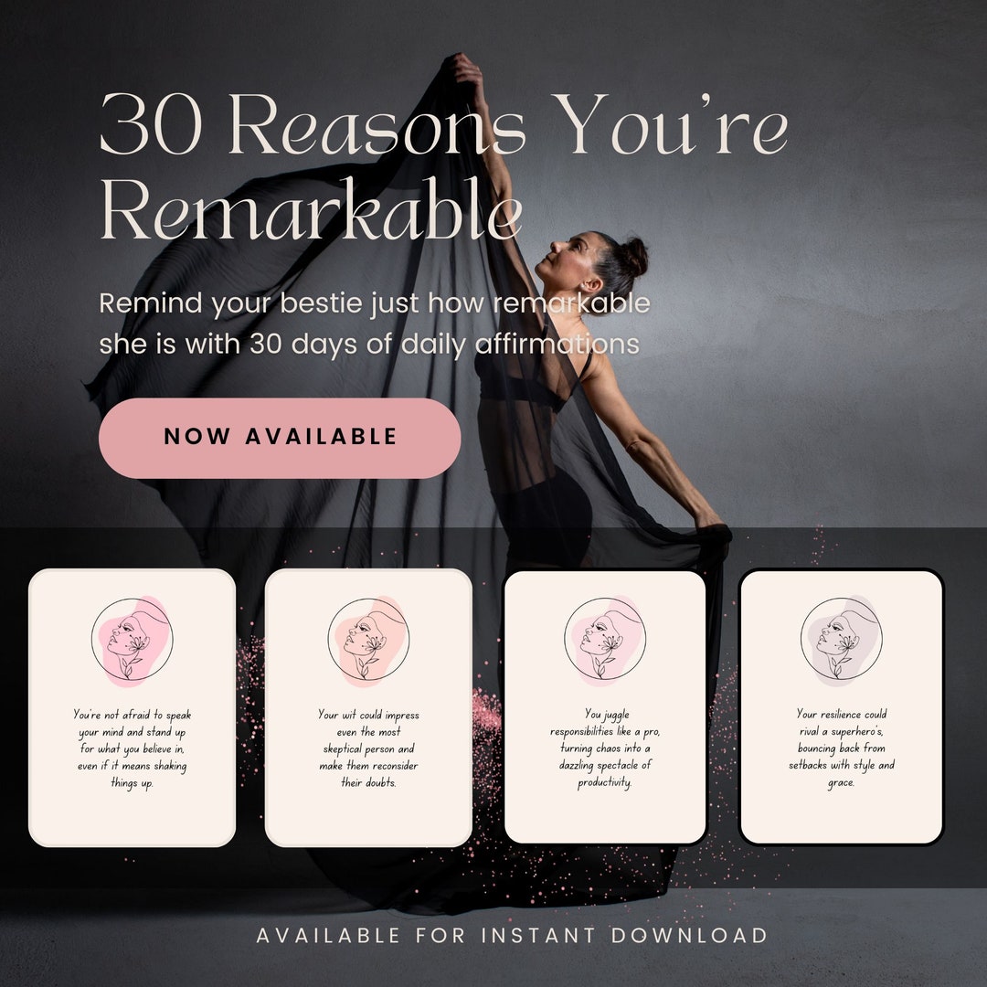 30 Reasons You're Remarkable PRINTABLE Affirmation Cards - Etsy