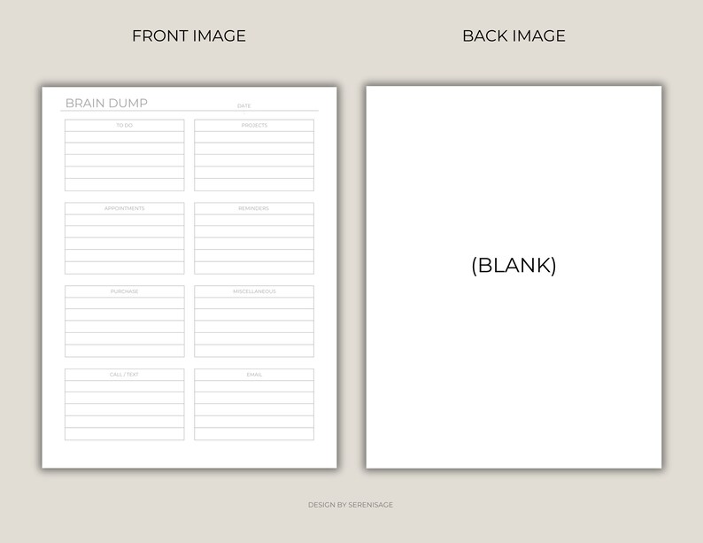 Brain Dump Template to Do List Printable Thought Tracker PDF Brain Dump ...