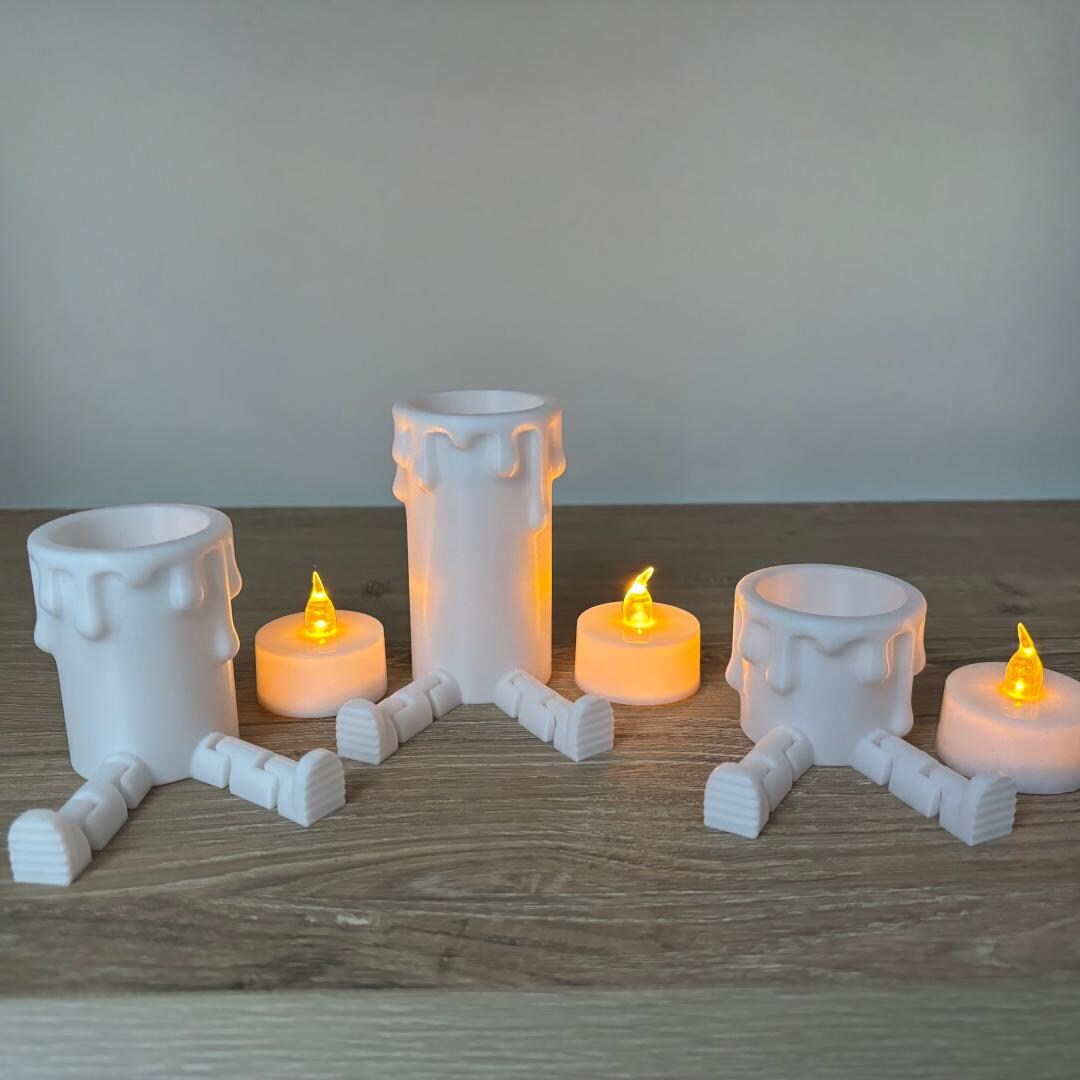 Articulated 3D Printed Candles With LED Lights – Illuminate Your Space ...