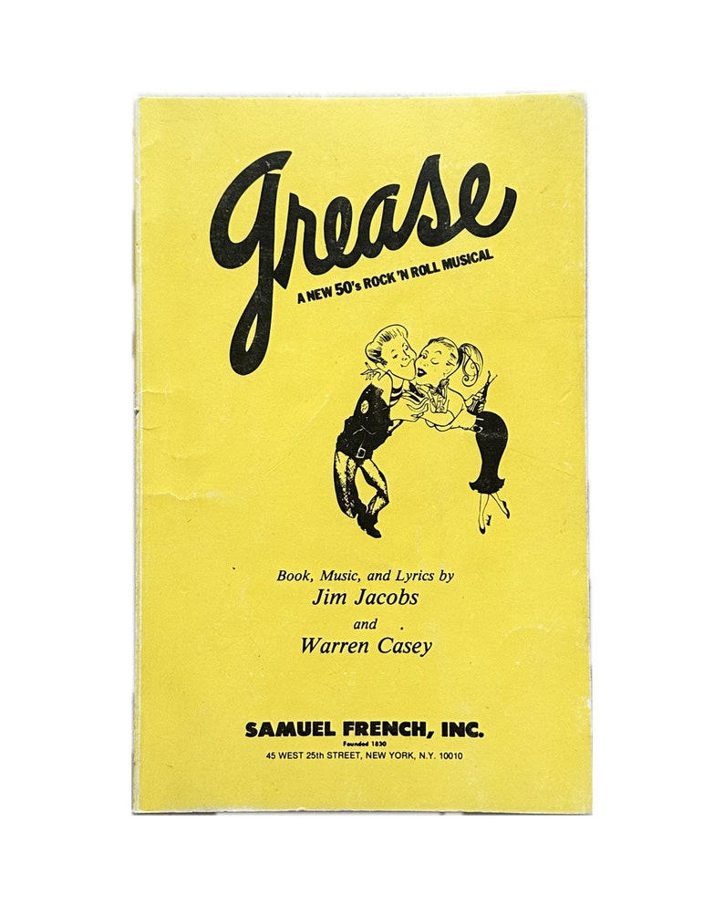 1972 Grease: Book, Music and Lyrics - Etsy