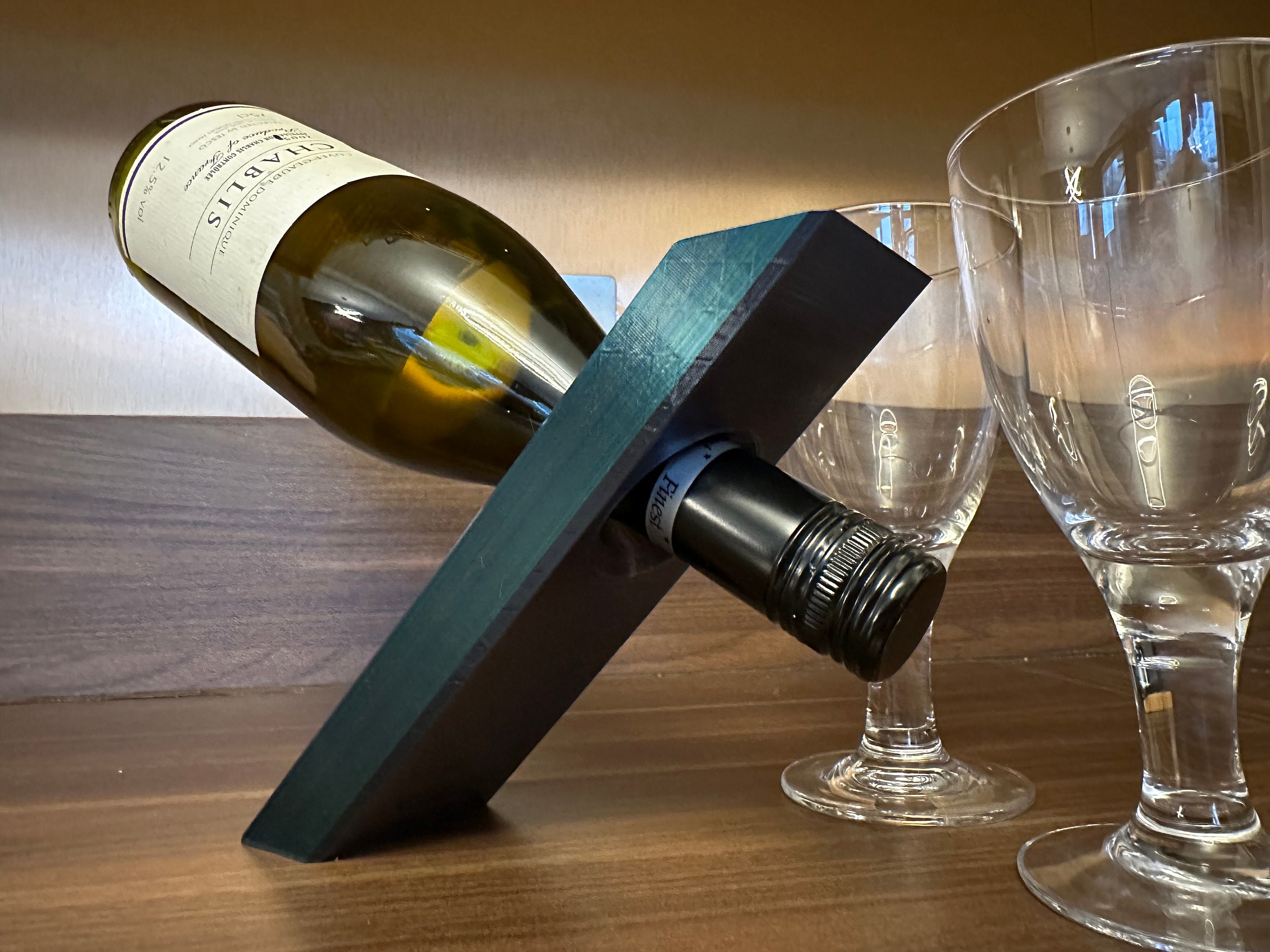 3D Printed Gravity Wine Bottle Holder - Modern Floating Design for ...
