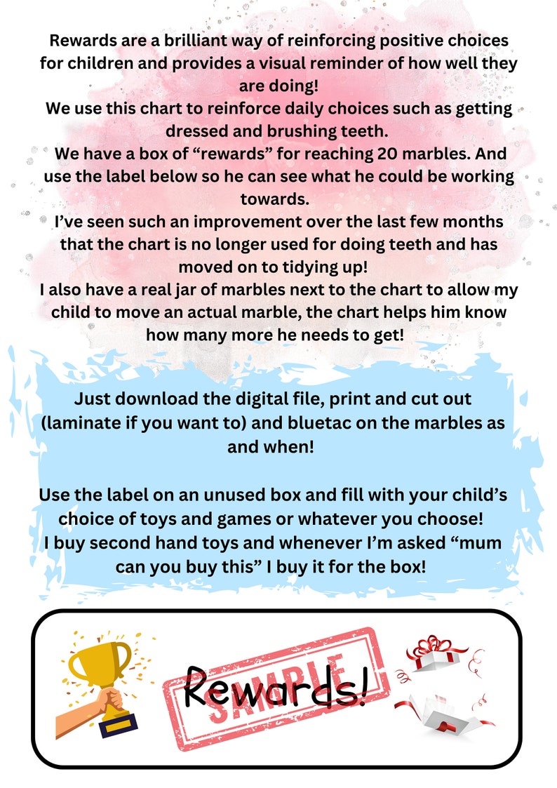 Customisable Children’s Reward Chart - Positive Reinforcement - SEN ...