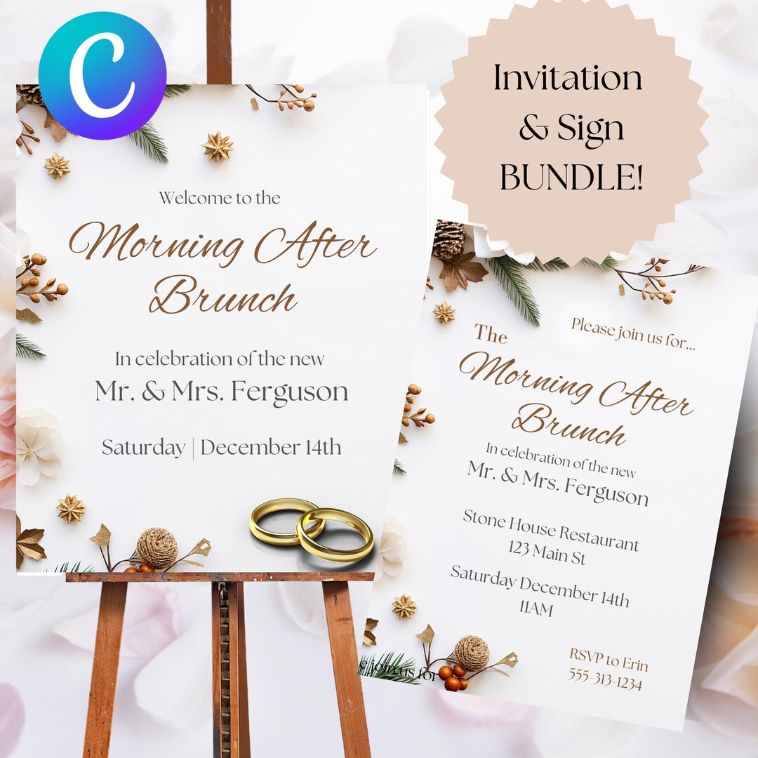 Farewell Brunch Sign and Invitation, Editable Template (digital ...