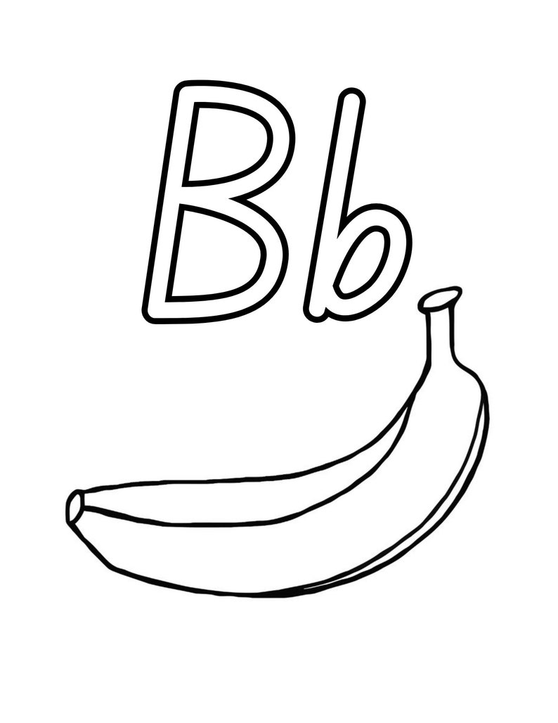 A-Z Coloring Pages, Fruit and Veggie Coloring Book, Printable Alphabet ...