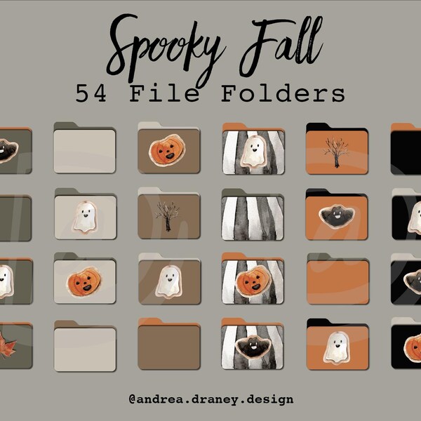 All in One Fall Desktop Organizers Fall File Folders Spooky Halloween ...