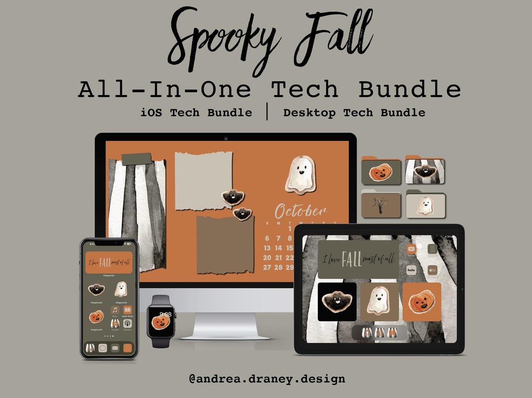 All in One Fall Desktop Organizers Fall File Folders Spooky Halloween ...