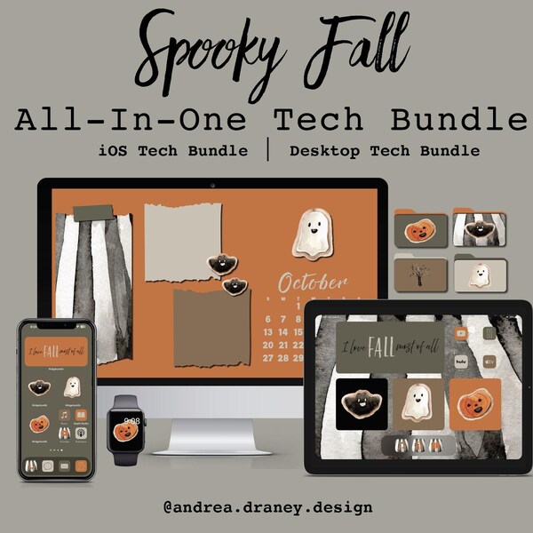 All in One Fall Desktop Organizers Fall File Folders Spooky Halloween ...