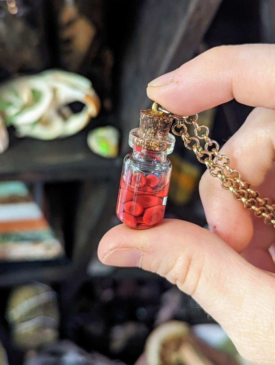 Tiny Mystic Red Blood Cell Vial - Handcrafted Polymer Clay Trinket ...