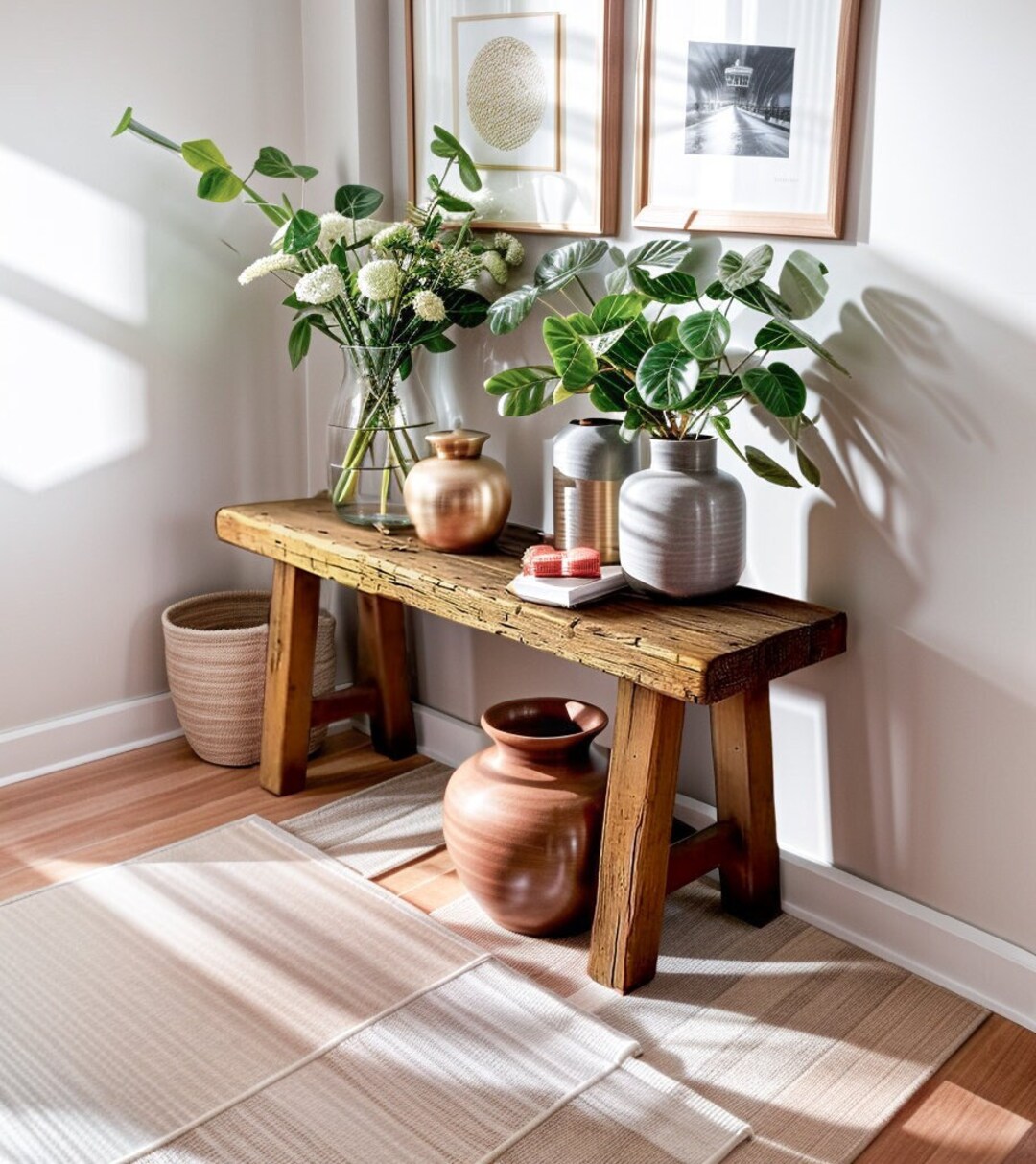 Handcrafted Reclaimed Wood Bench, Rustic Farmhouse Seating, Rustic ...