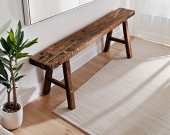 Handcrafted Reclaimed Wood Bench, Rustic Farmhouse Seating, Rustic ...