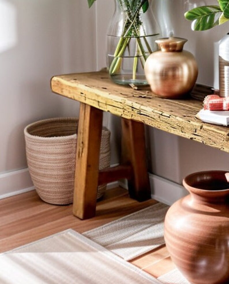 Handcrafted Reclaimed Wood Bench, Rustic Farmhouse Seating, Rustic ...