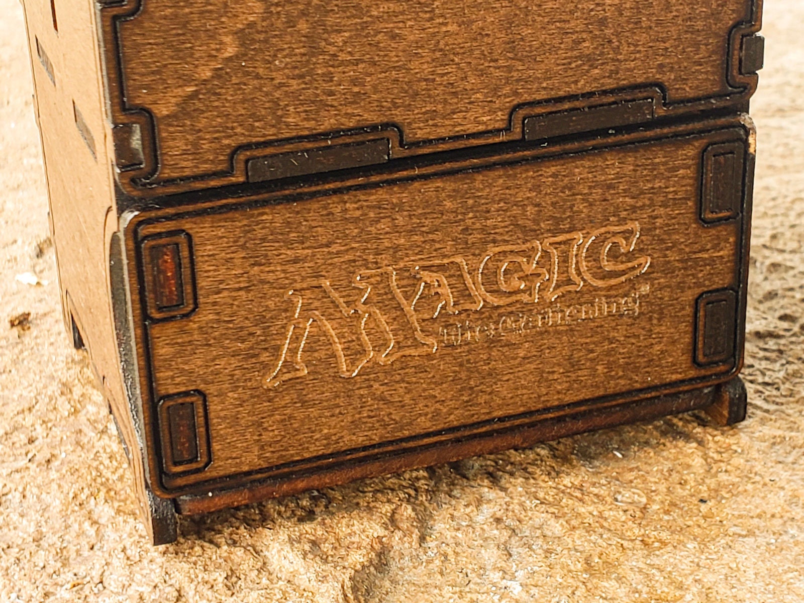 Basswood MTG Travel Box With Gear Mechanism Wooden Magic the Gathering ...