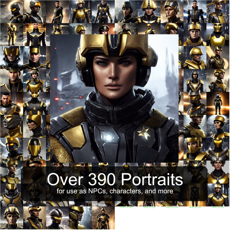Sci-fi NPC Portrait Pack 1024x1024 - Futuristic Human and Alien ...