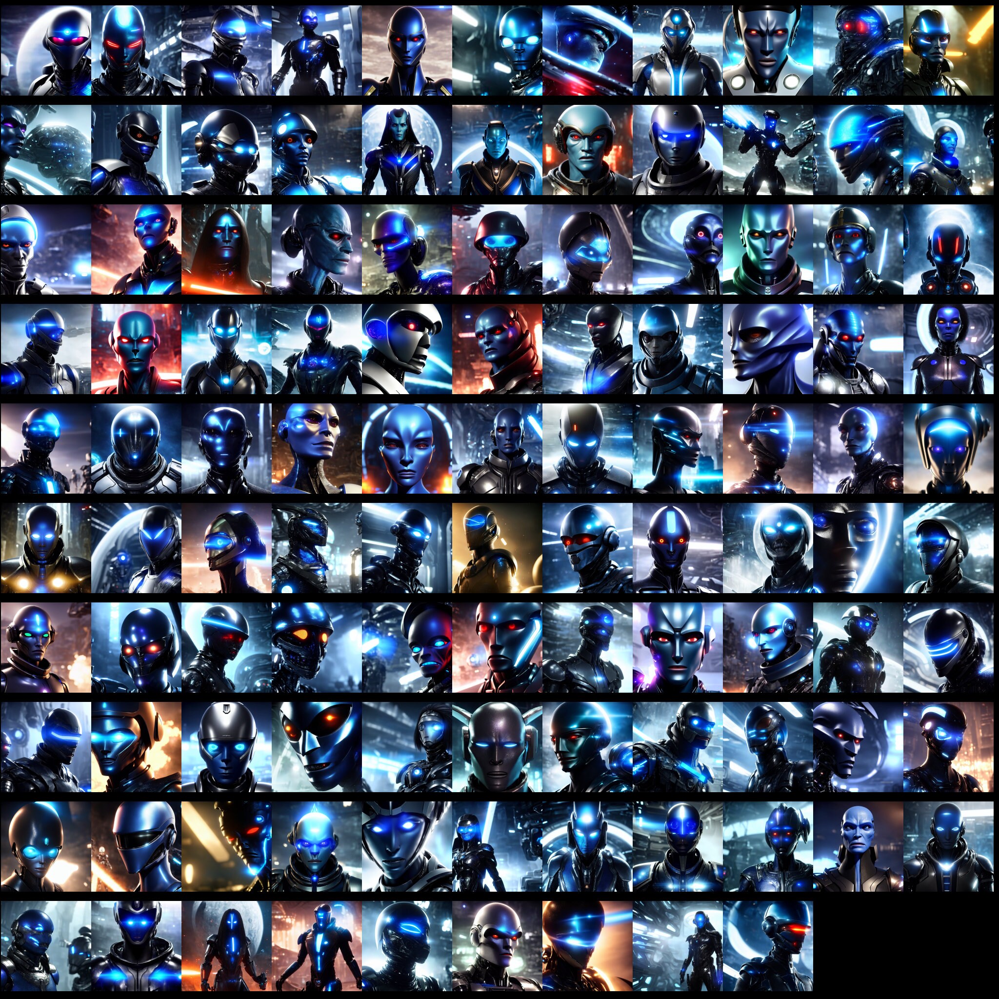 Sci-fi NPC Portrait Pack 1024x1024 - Futuristic Human and Alien ...