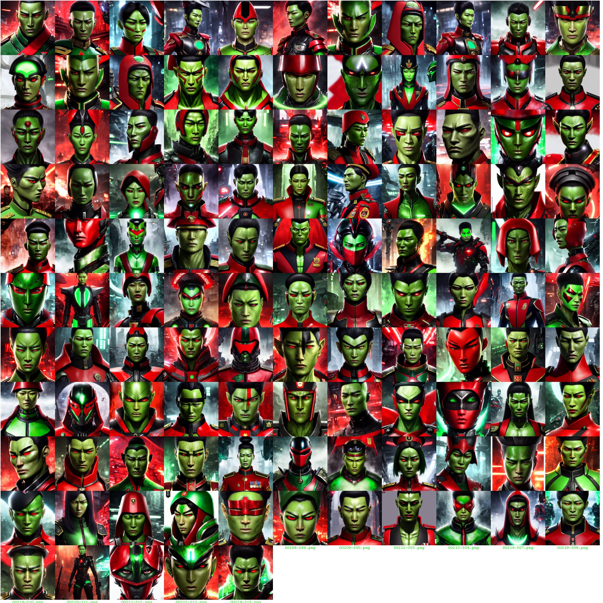 Sci-fi NPC Portrait Pack 1024x1024 - Futuristic Human and Alien ...