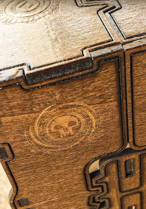 Basswood MTG Travel Box With Gear Mechanism Wooden Magic the Gathering ...