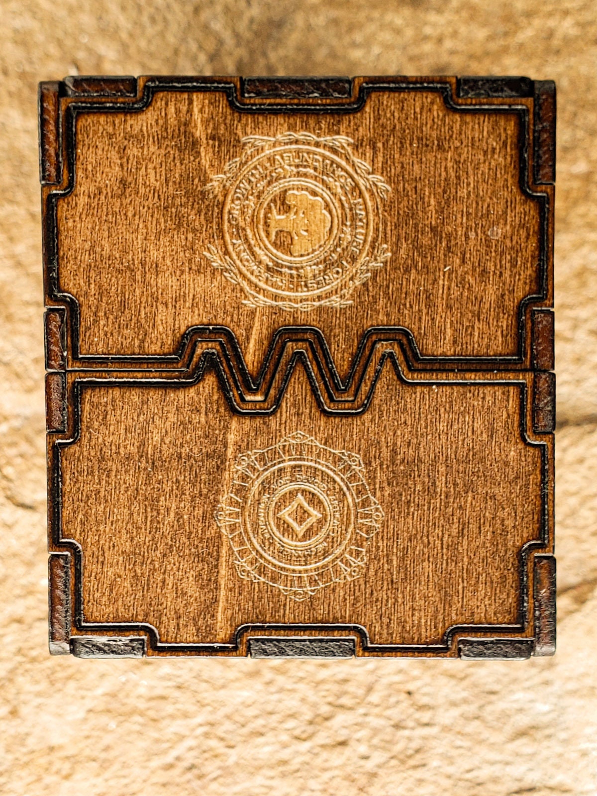 Basswood MTG Travel Box With Gear Mechanism Wooden Magic the Gathering ...