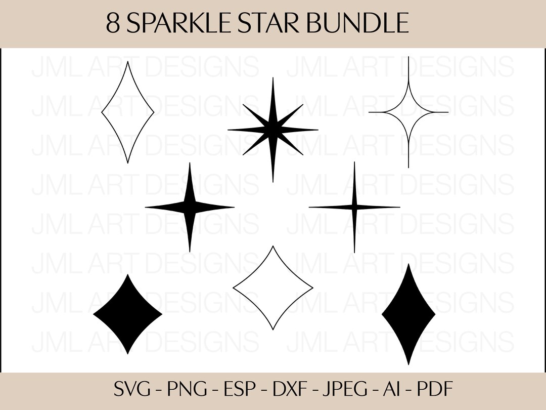 Sparkle SVG Bundle, Star SVG, SVG Cut Files, Files for Cricut and Silhouette, Clip Art, Png, Jpg ...