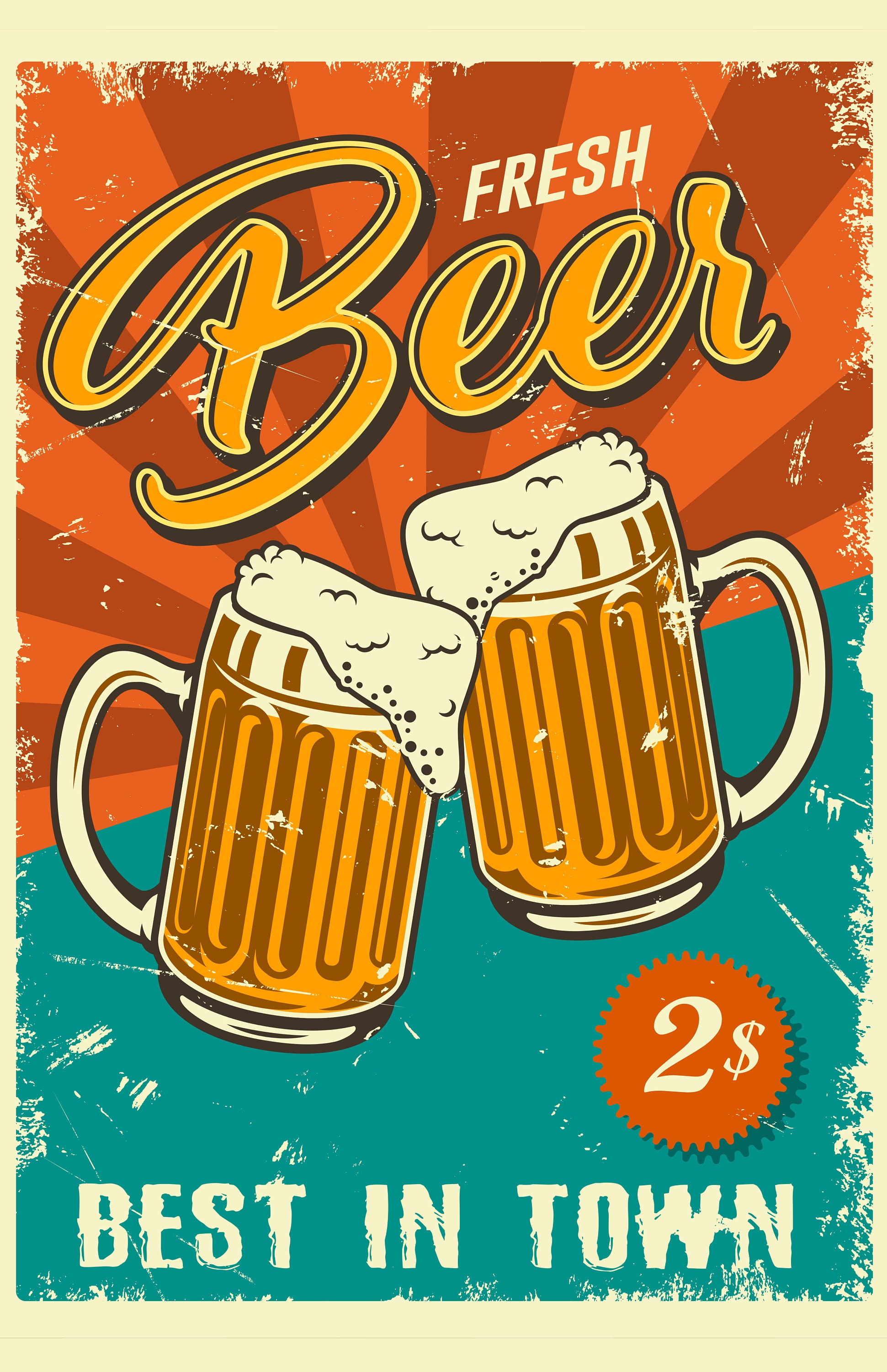 Vintage Beer Poster Set, 7 Digital Prints, Beer Posters, Classic Beer ...