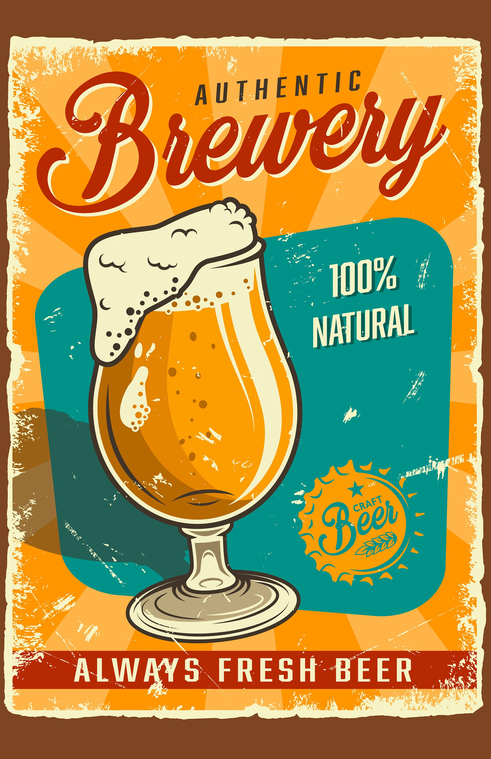 Vintage Beer Poster Set, 7 Digital Prints, Beer Posters, Classic Beer ...