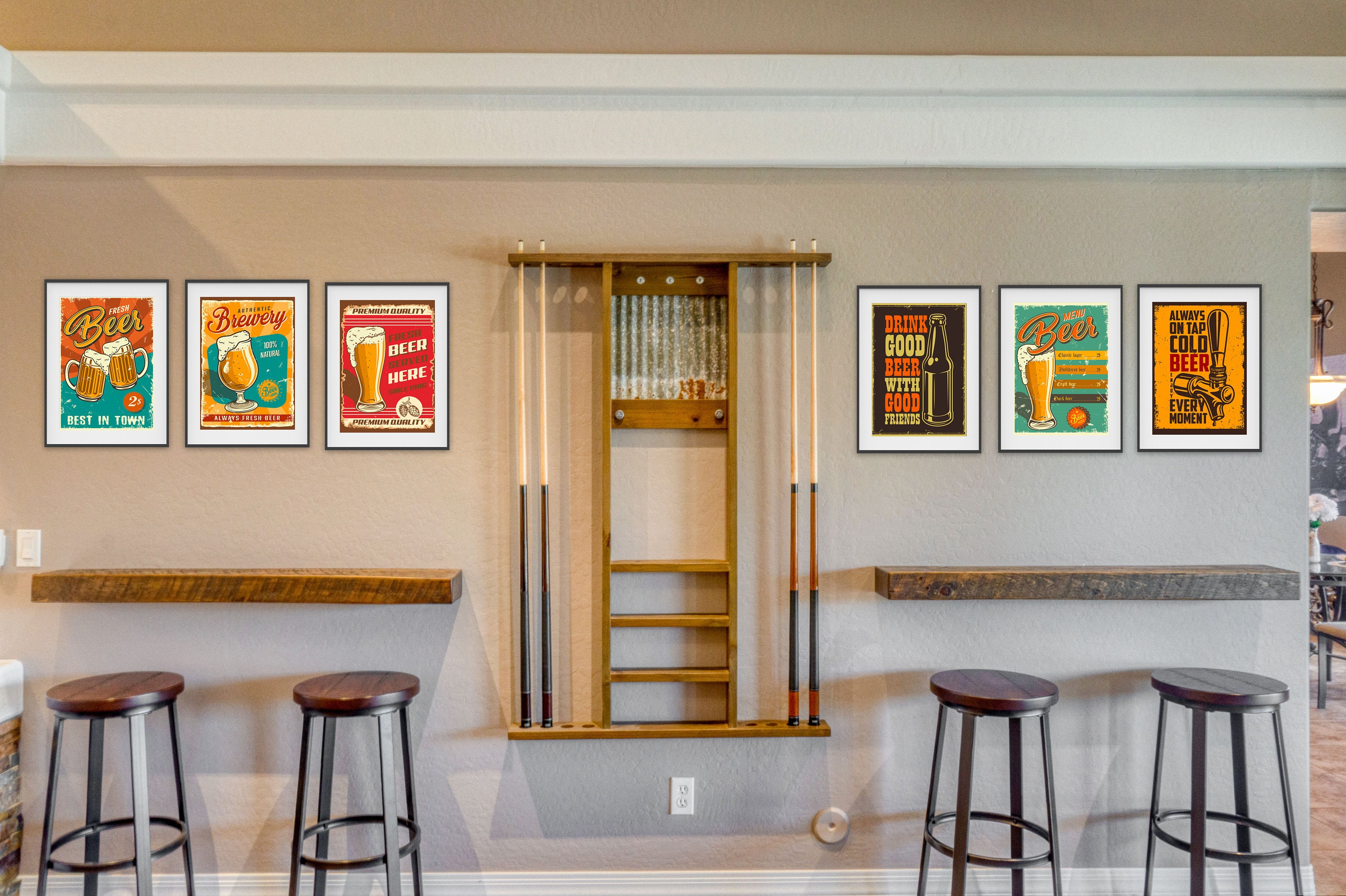 Vintage Beer Poster Set, 7 Digital Prints, Beer Posters, Classic Beer ...